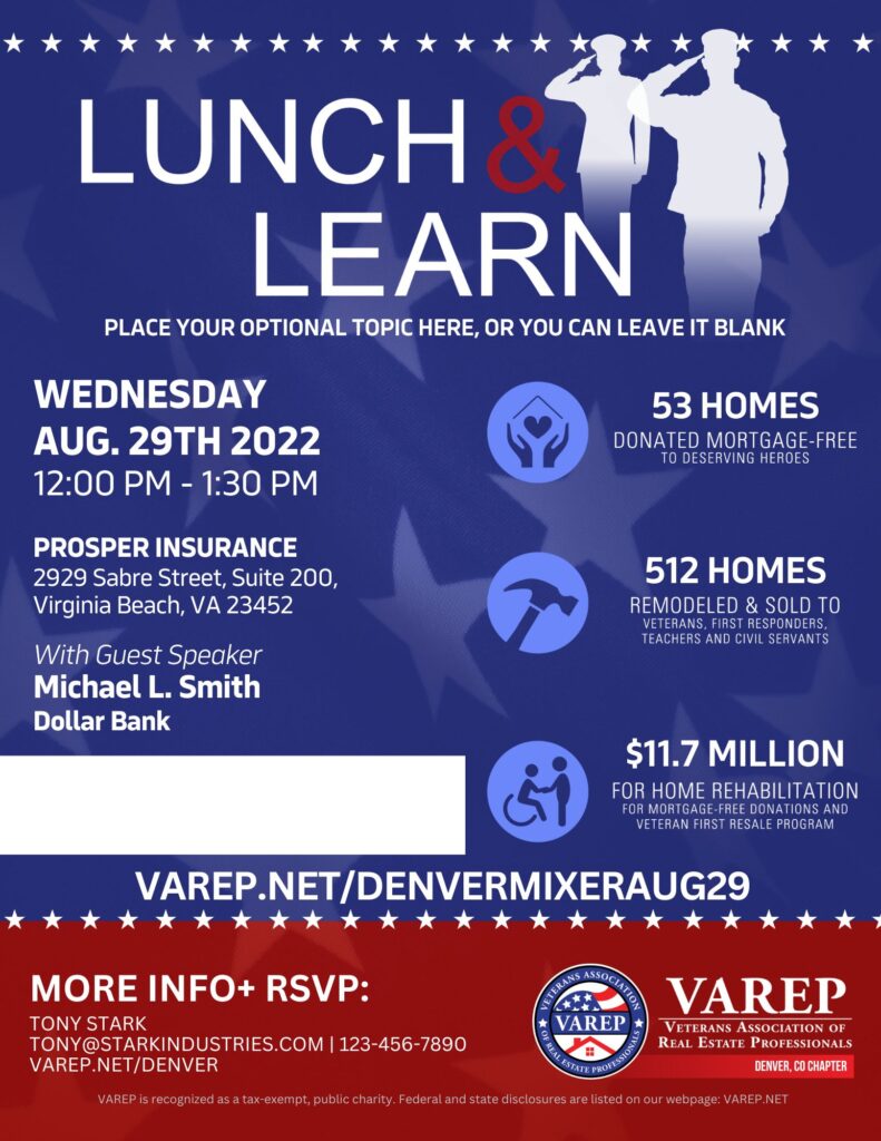 Flyer – Lunch and Learn – Design 1 – VAREP Store